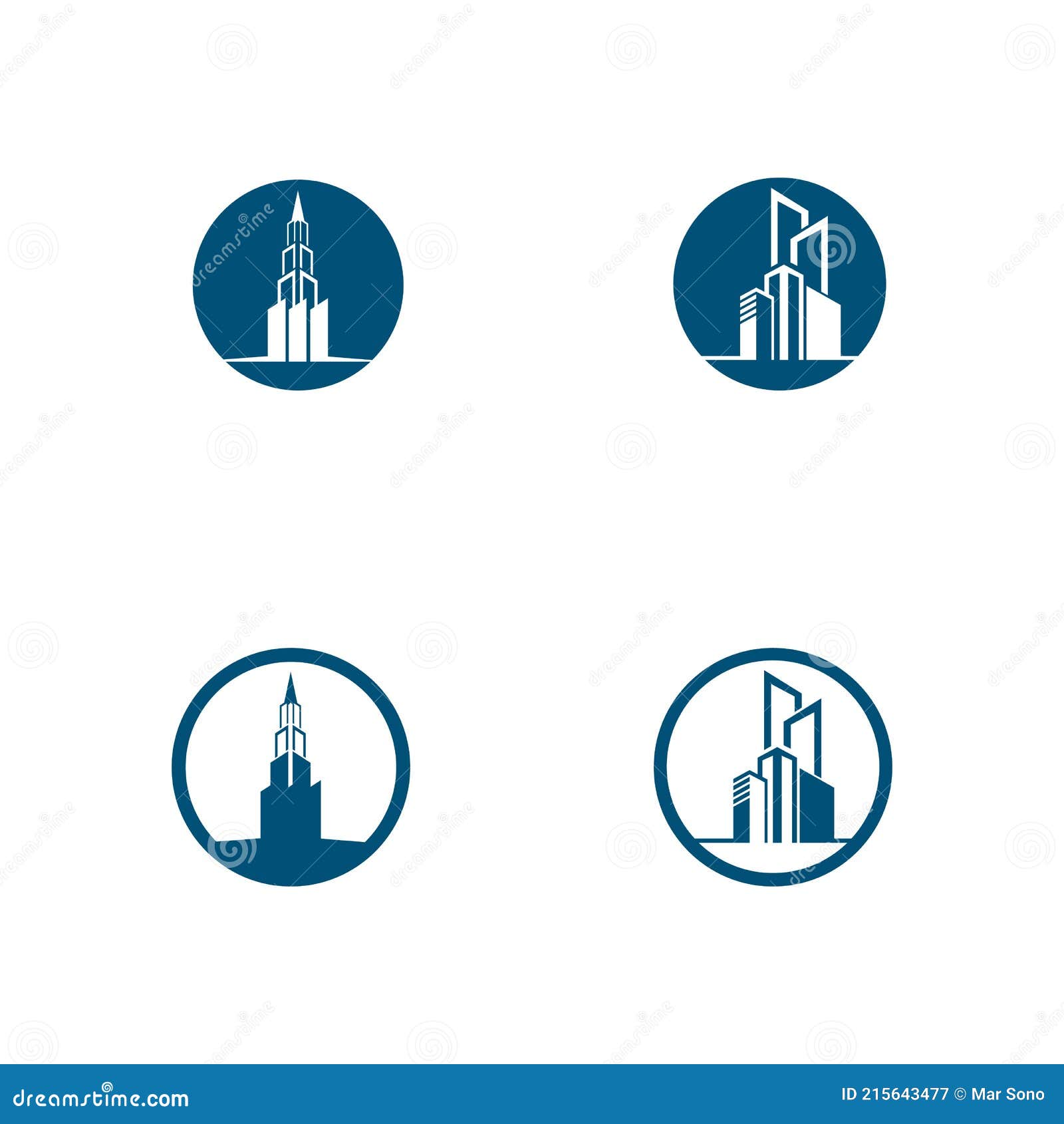 Modern Simple Square Line Art Building Vector Stock Vector ...