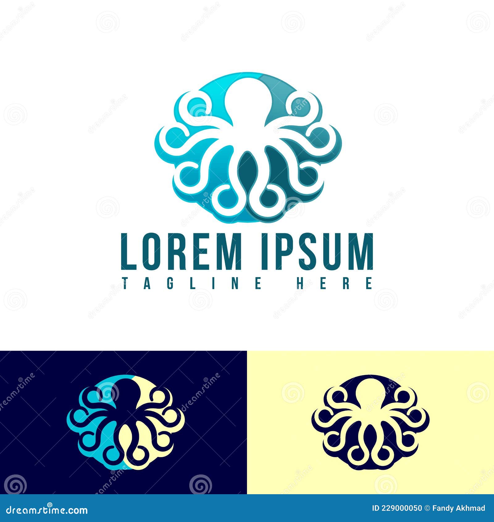 Modern Simple Squid Octopus Logo Design Vector Illustrations Stock ...