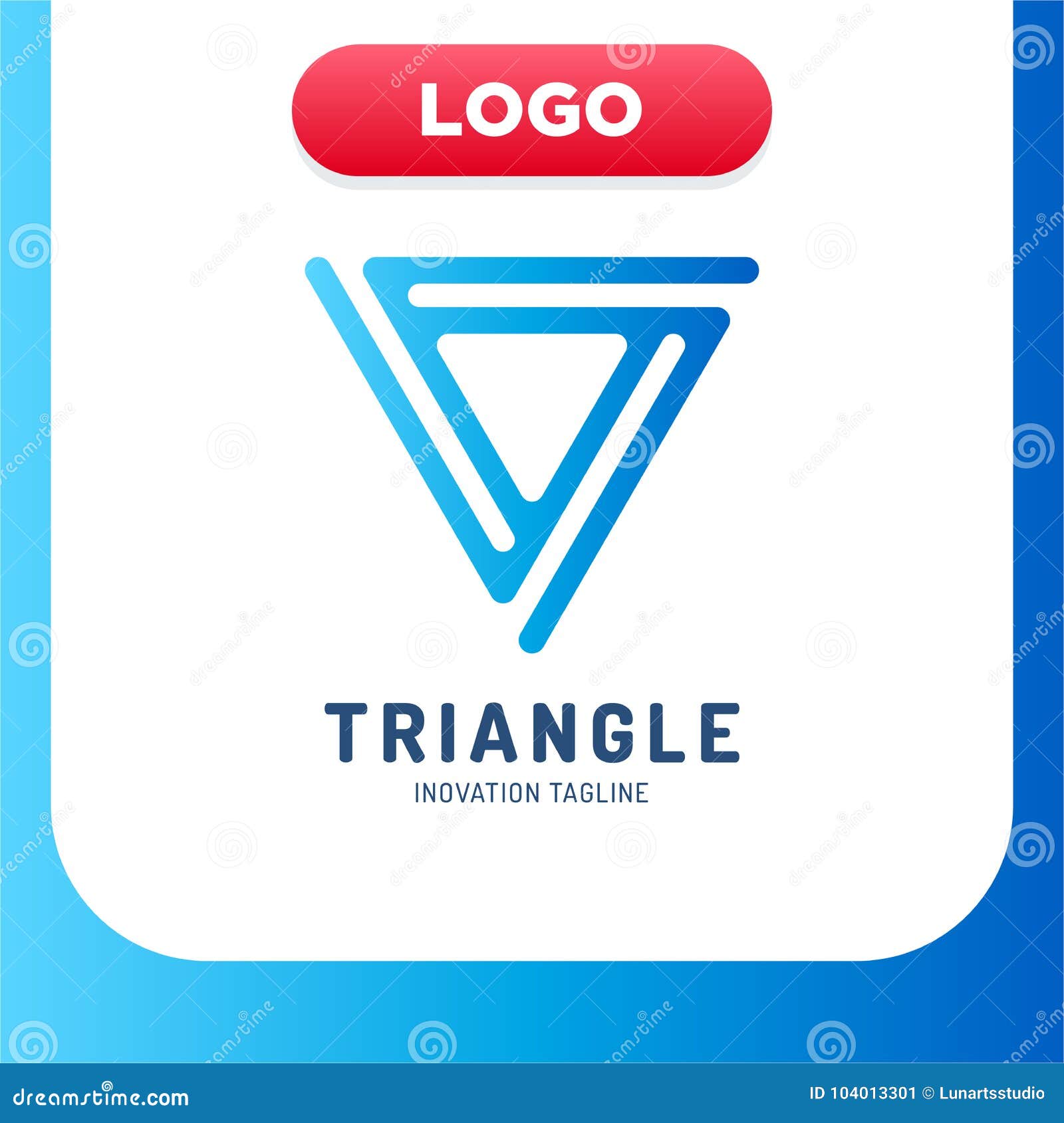 Modern and Simple Triangle Logo in Line Style Stock Vector ...