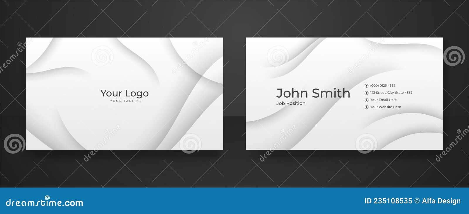 Modern Simple White Technology Business Card Design Template with ...