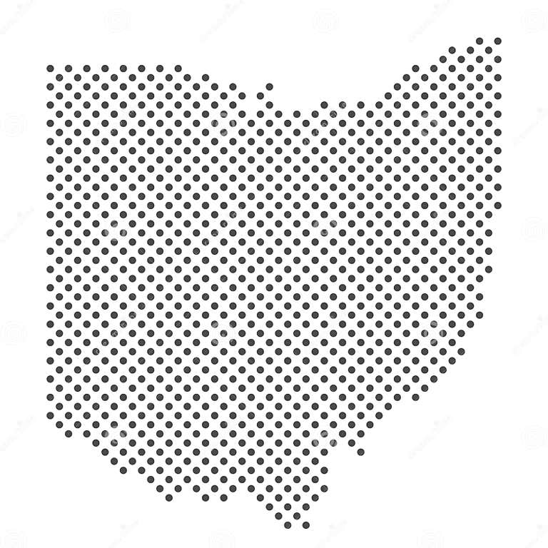 Modern Simplistic Ohio Map Made with Dots Stock Illustration ...