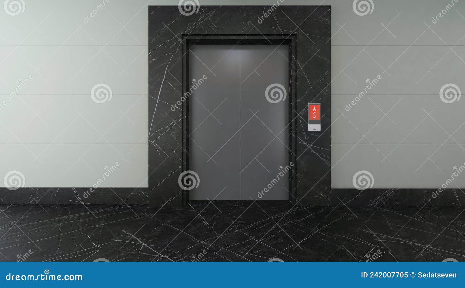 Modern Single Elevator Design Concept 3d Rendering Stock Illustration ...