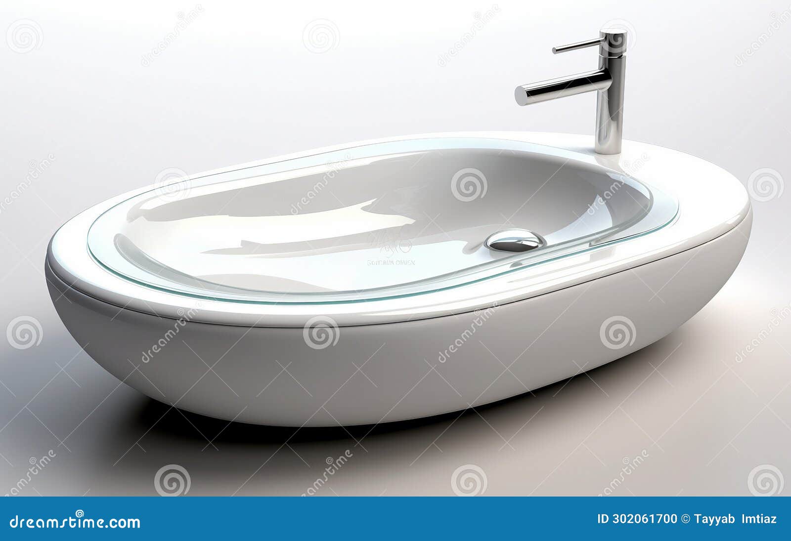 Modern Sink Tech-Trend Basin Isolated on White Background. Stock ...