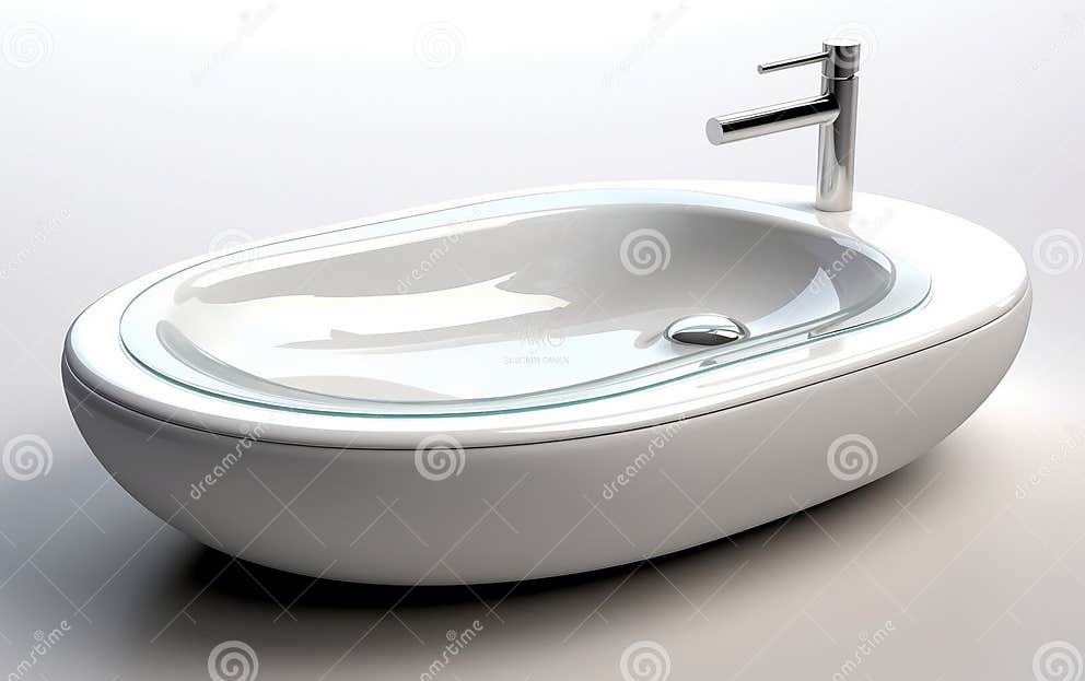 Modern Sink Tech-Trend Basin Isolated on White Background. Stock ...
