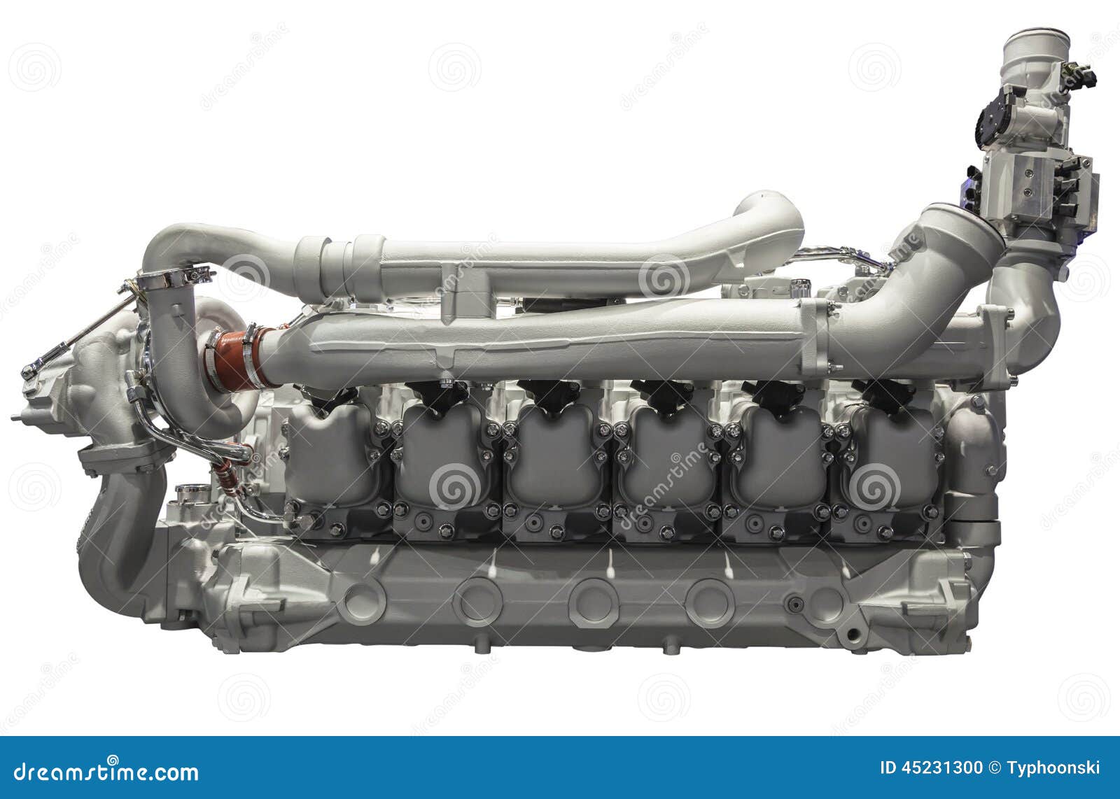 Modern Six Cylinder Diesel Engine Stock Photo - Image of transportation ...