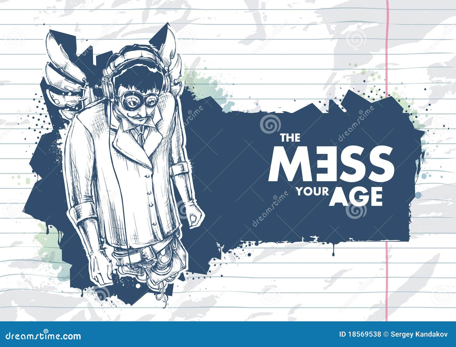 Modern Sketchy Style Banner Stock Vector - Illustration of drawing ...