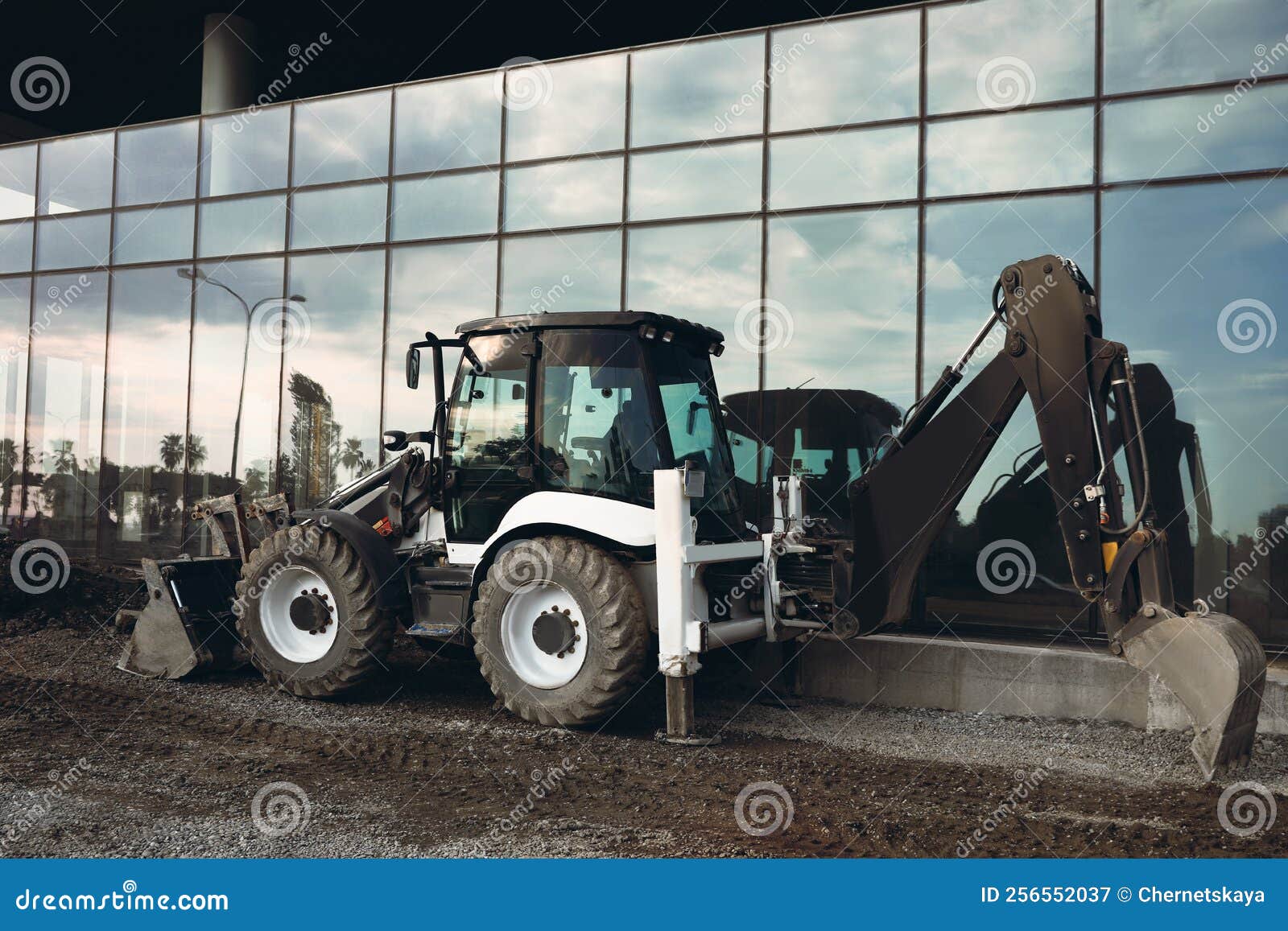 Modern Skid Loader on Construction Site Outdoors Stock Image - Image of ...
