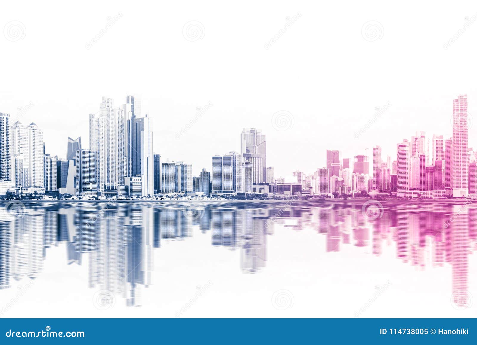 Modern Skyline Abstract Style Skyscraper Buildings on White Back Stock ...