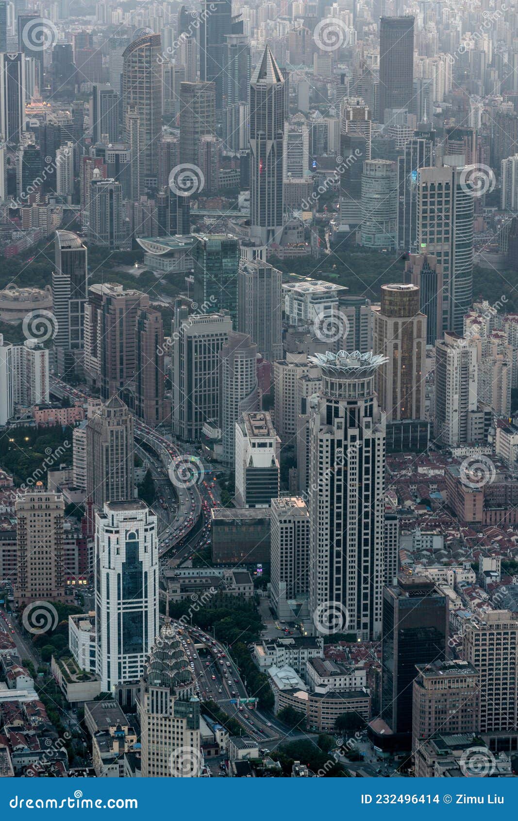 Modern skyline in Shanghai stock photo. Image of city - 232496414