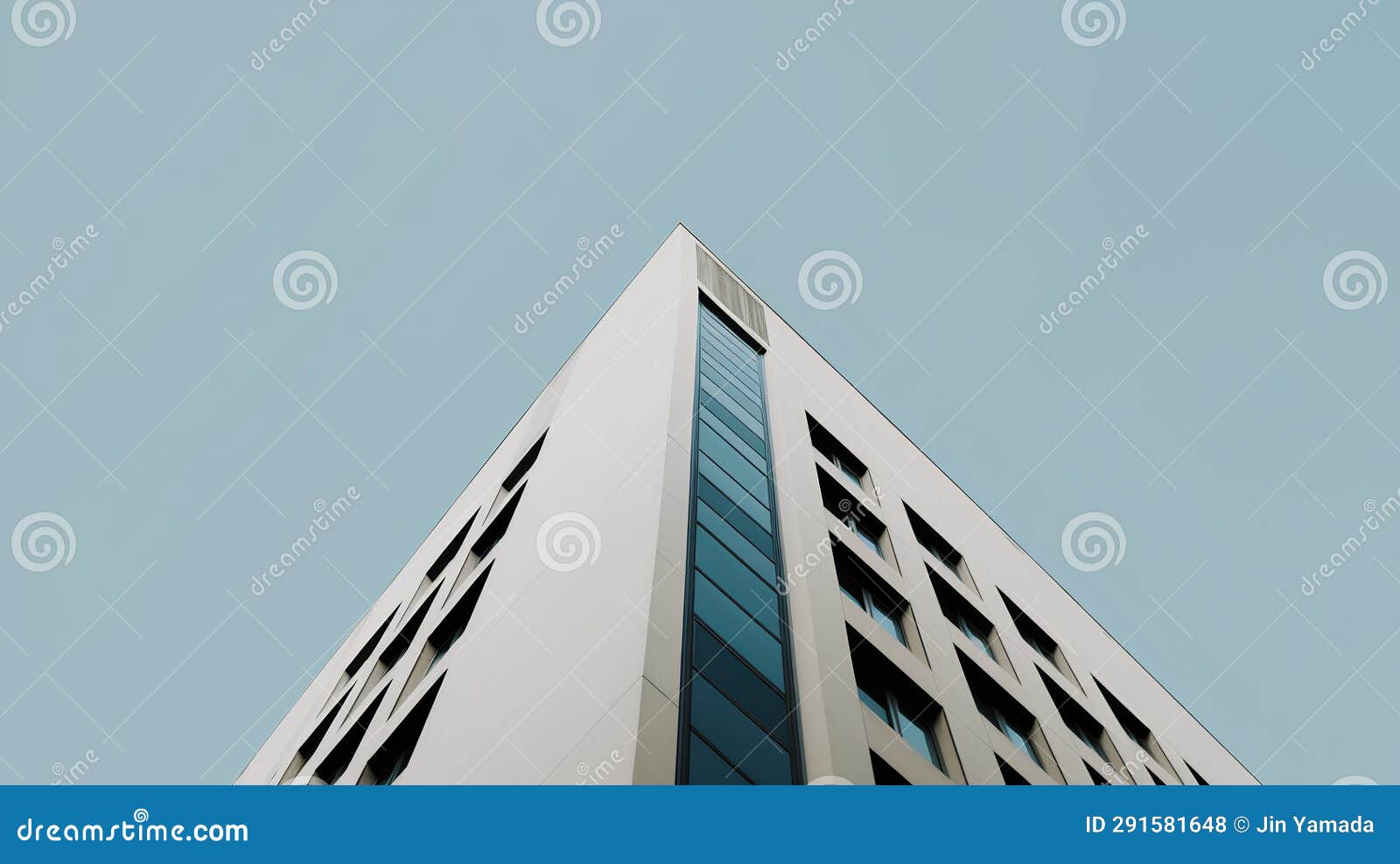 Modern Skyscraper on a Blue Sky Background. 3d Render Illustration ...