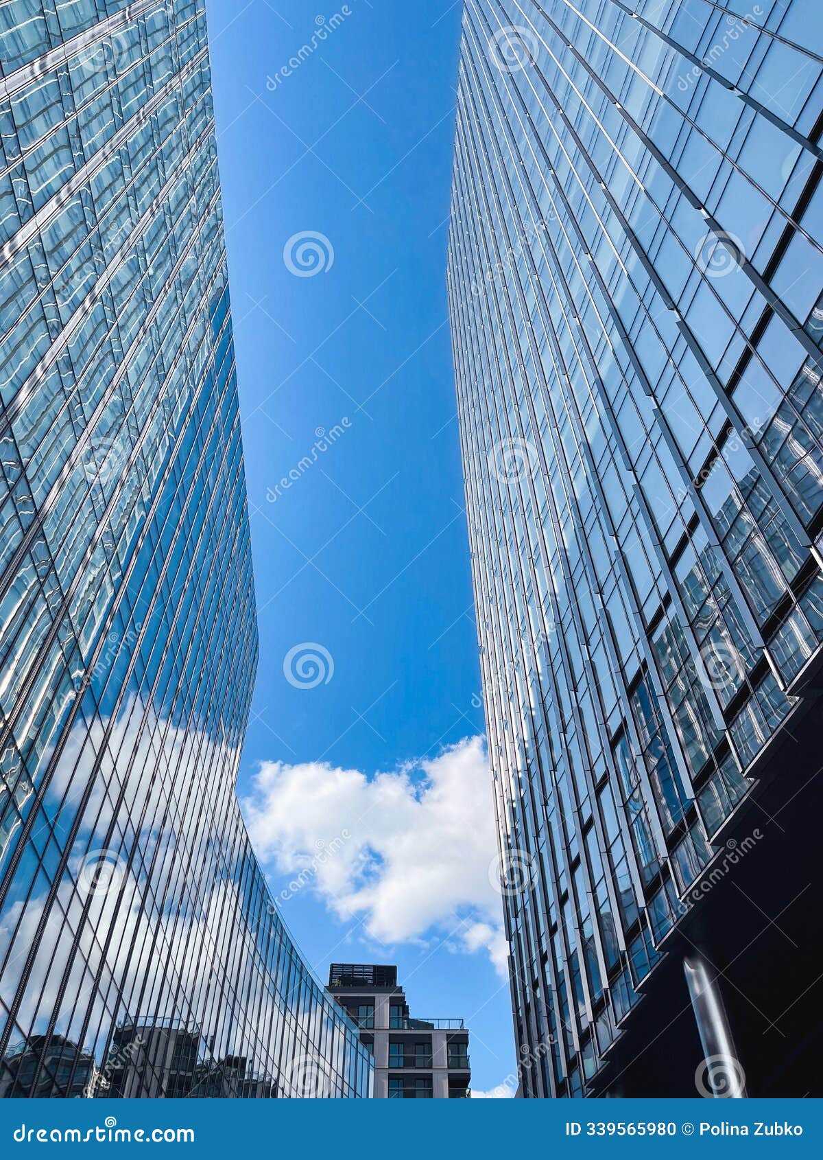 A Modern Skyscraper with a Blue Sky Background Stock Photo - Image of ...
