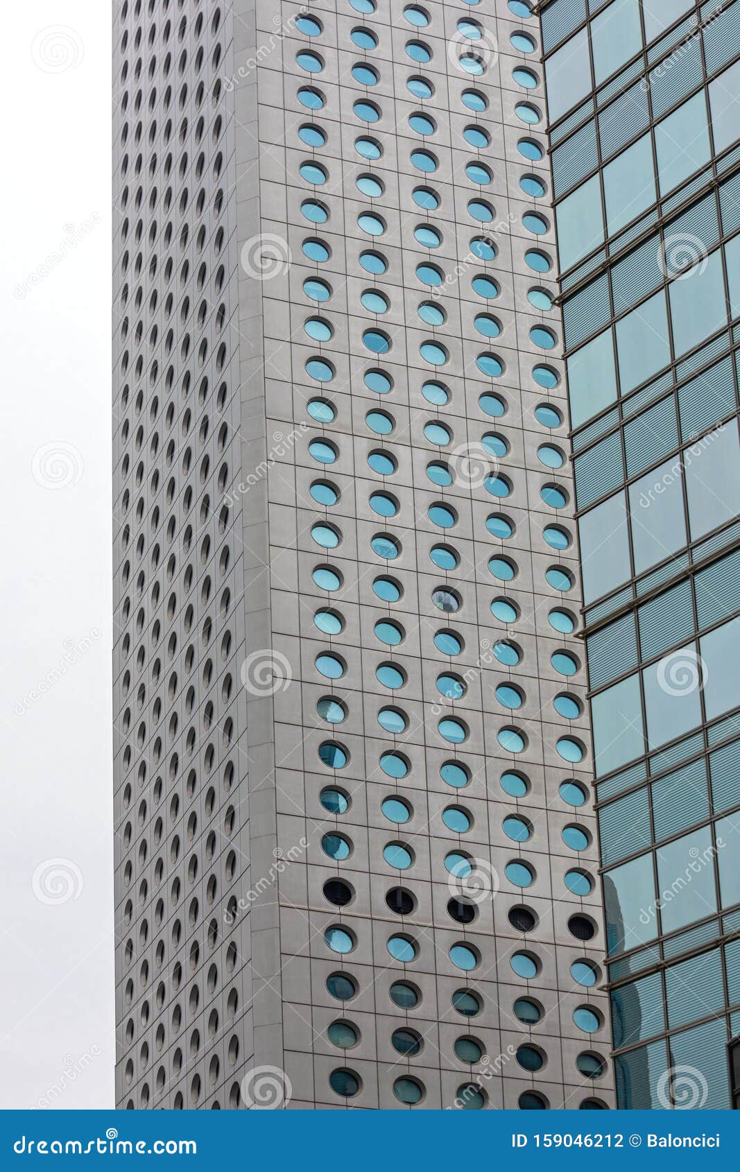 Round Windows Skyscraper stock photo. Image of facade - 159046212