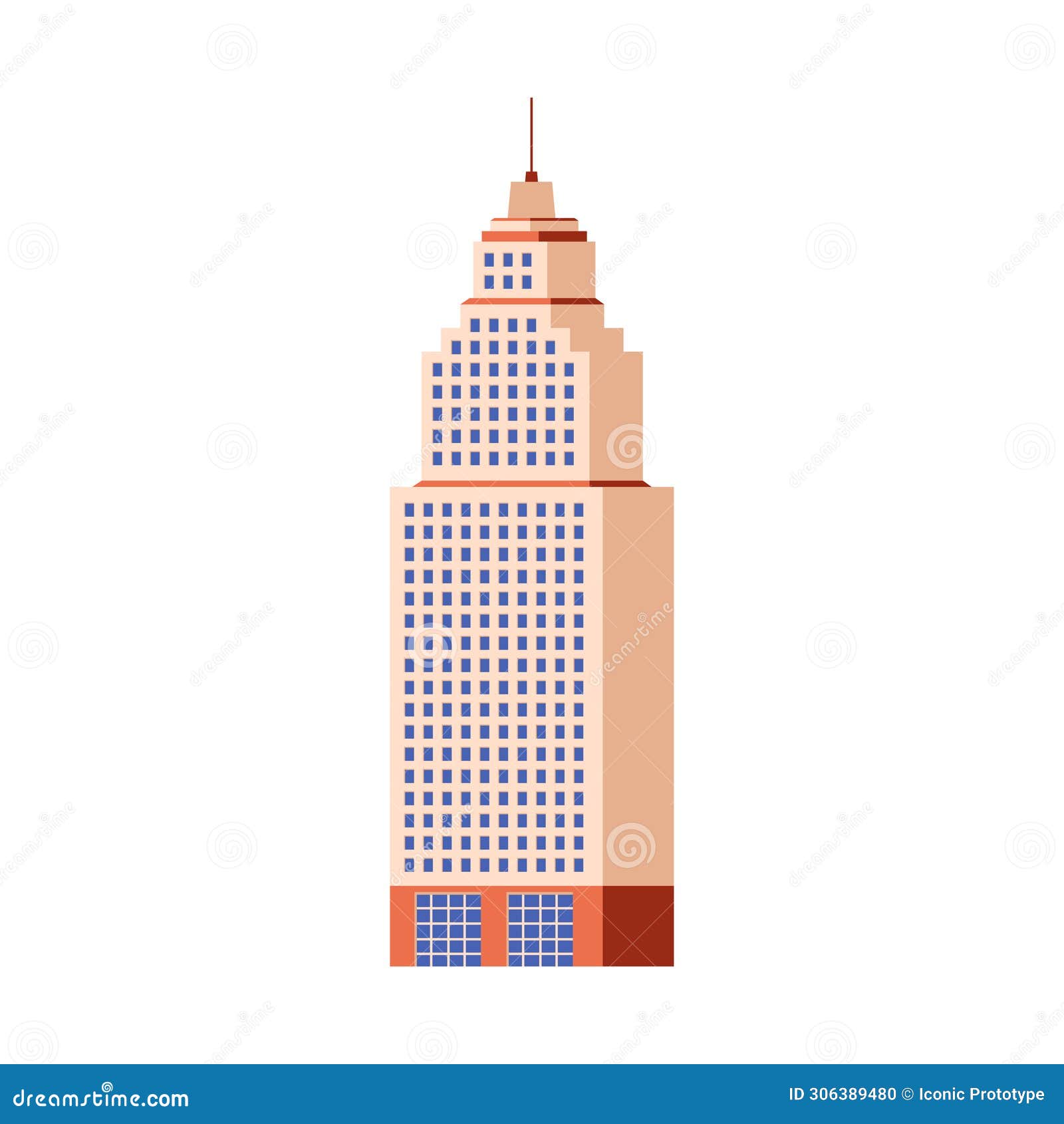 Modern Skyscraper, City Office Building, Downtown Architecture Vector ...