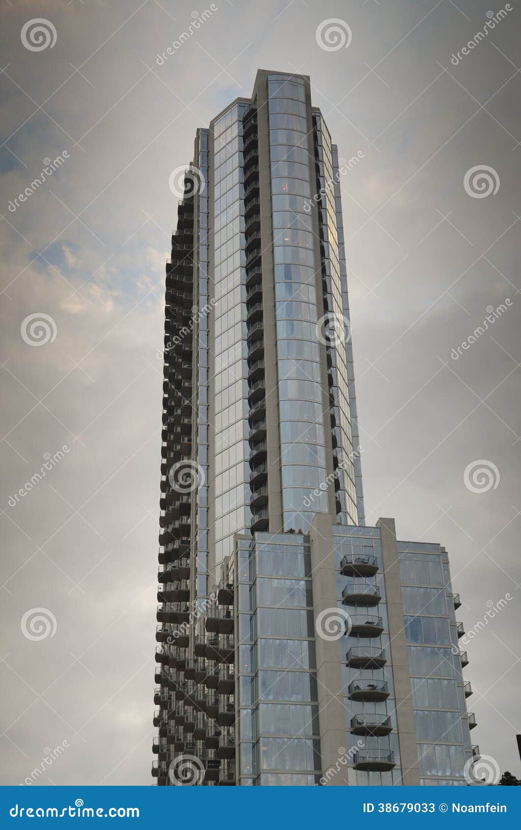 Modern Skyscraper Perspective Ground View On Sky Background Royalty ...