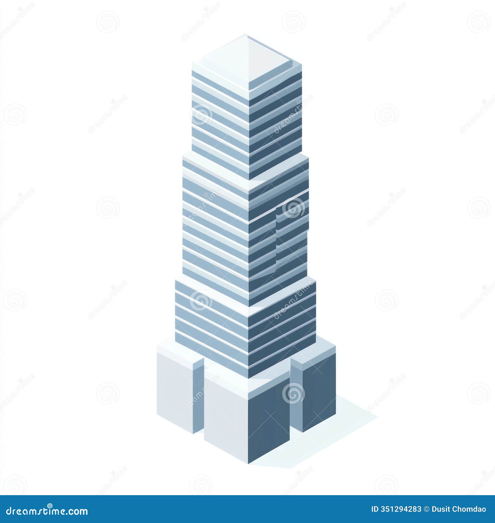 Modern Skyscraper Design Featuring Stepped Structure and Geometric ...