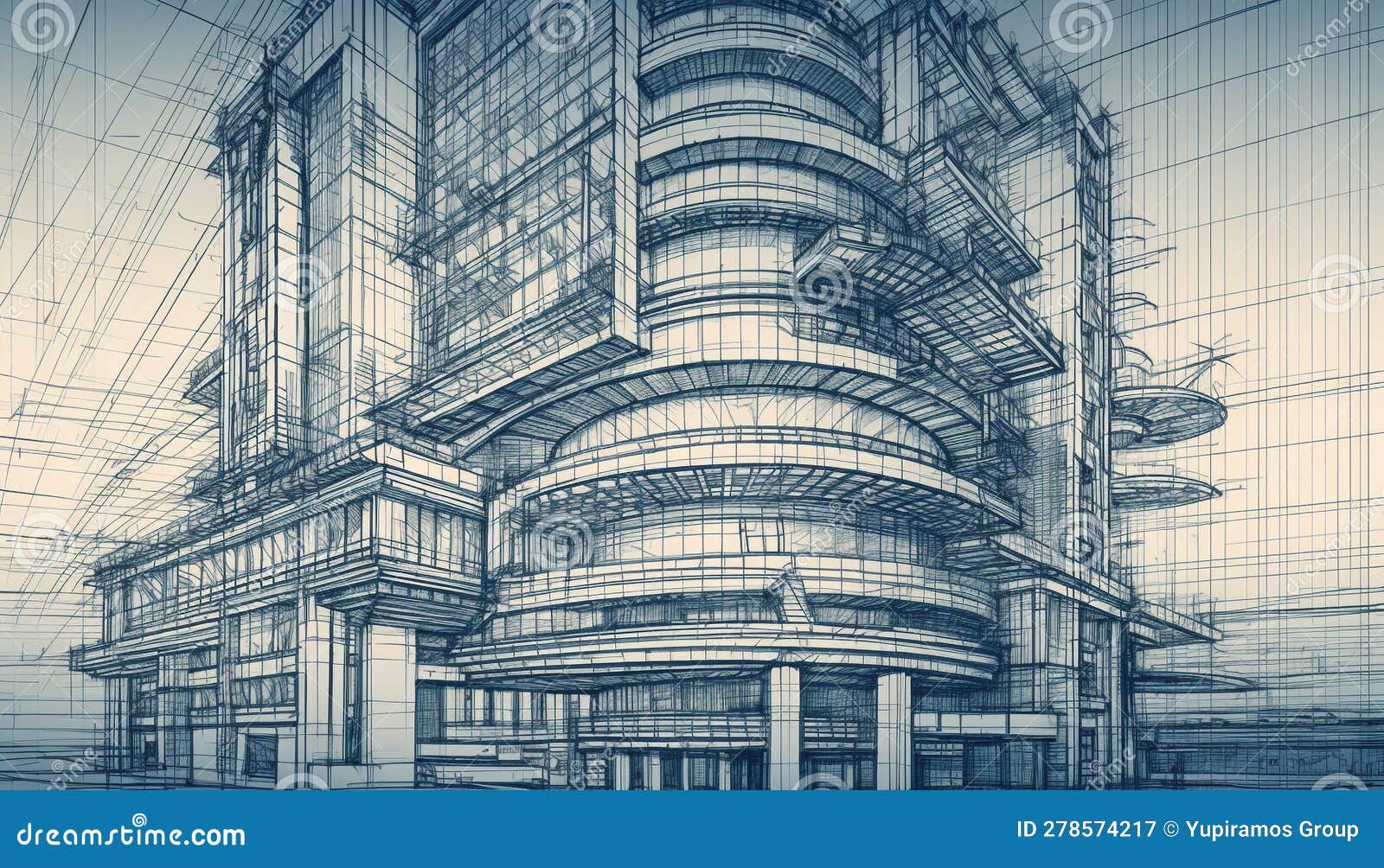 Modern Skyscraper Design Outlined in Steel, a Futuristic Masterpiece ...