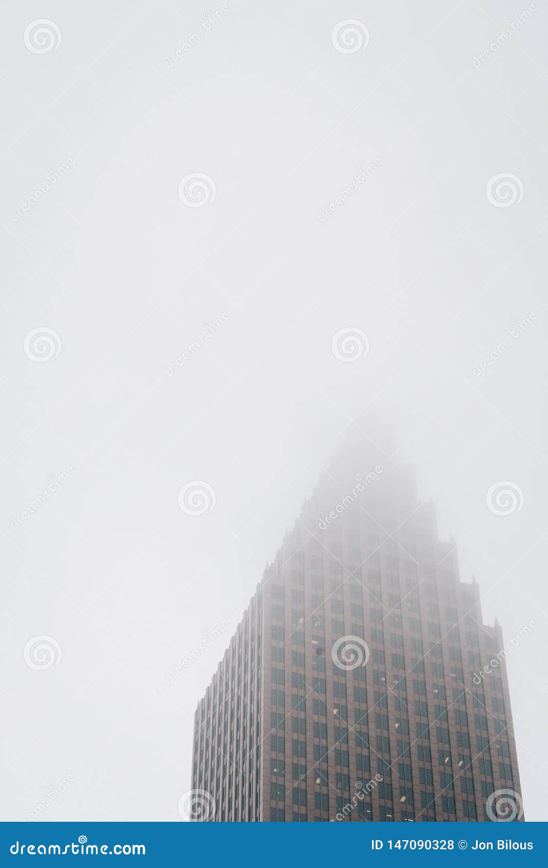 Modern Skyscraper in Fog, in Houston, Texas Stock Photo - Image of ...