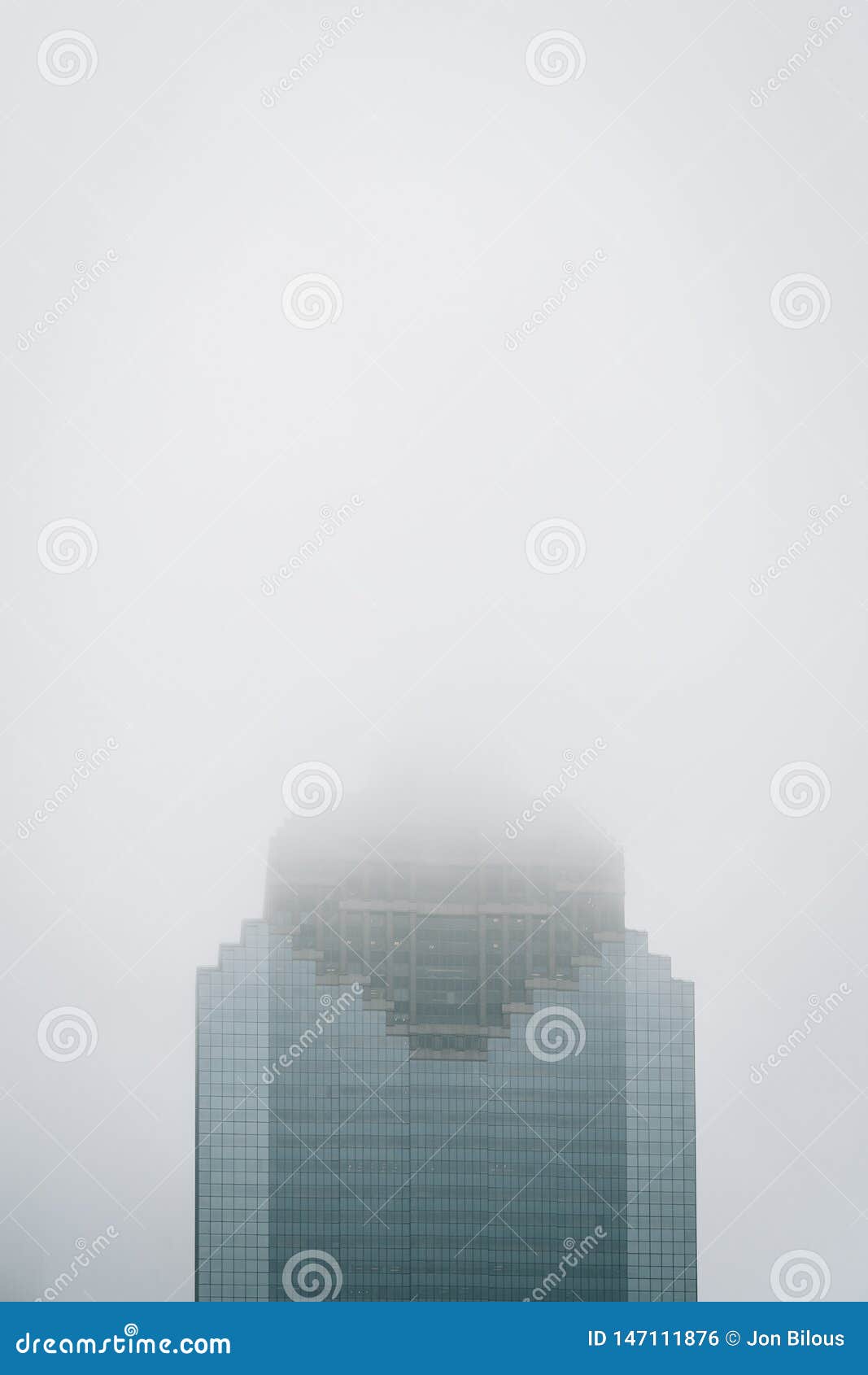 Modern Skyscraper in Fog, in Houston, Texas Stock Photo - Image of ...