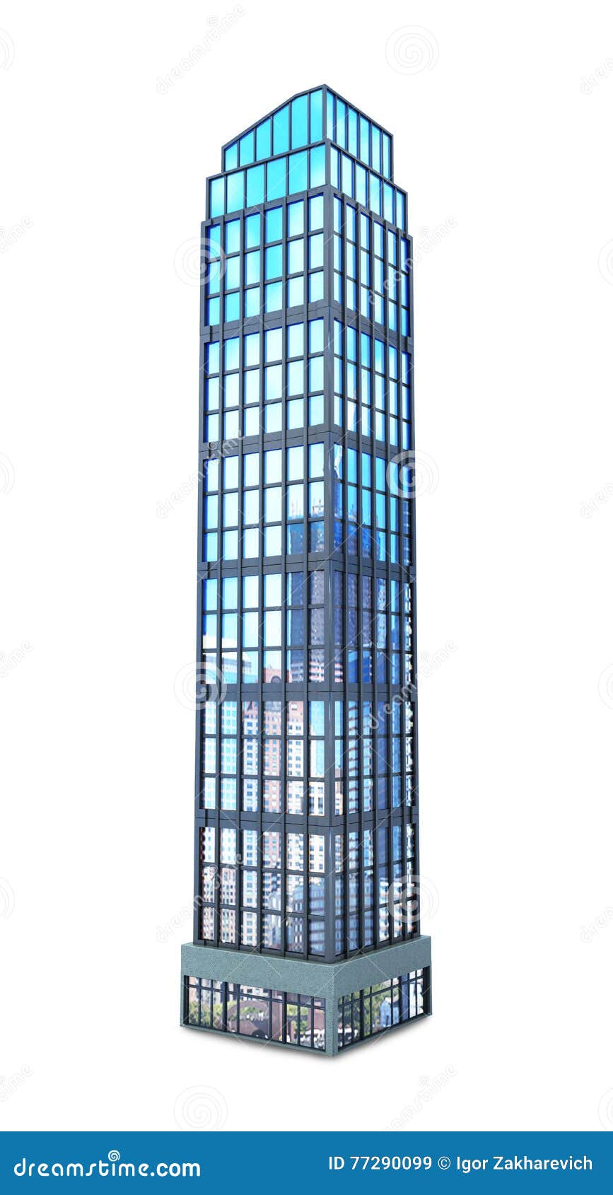 Modern Skyscraper, City Office Building, Downtown Architecture Vector ...