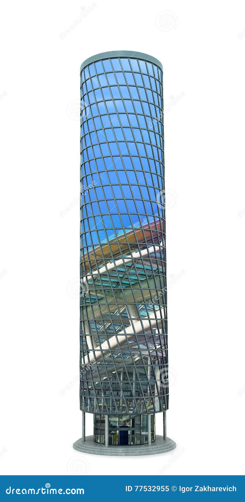 Modern Skyscraper Made of Glass, Stock Illustration - Illustration of ...
