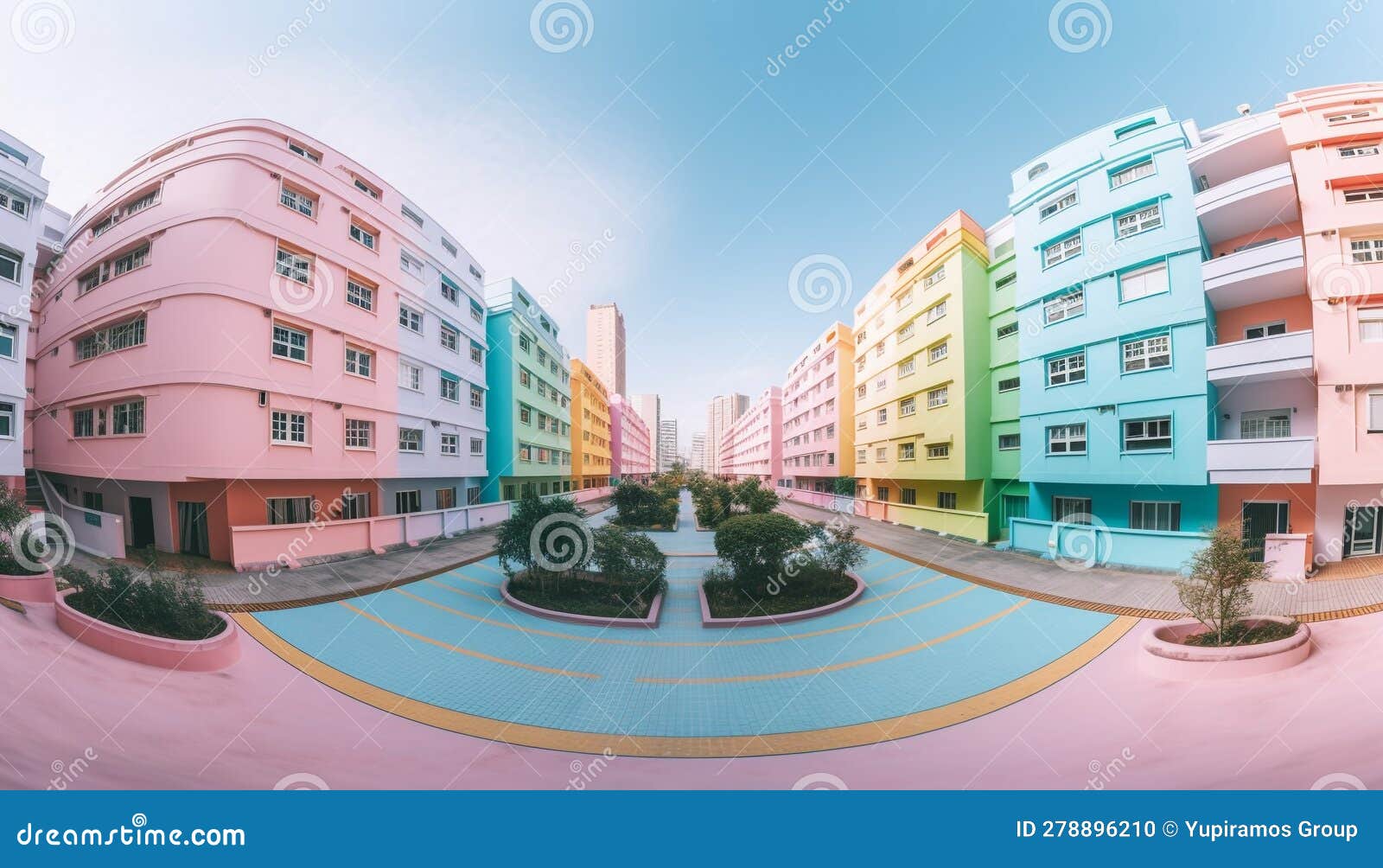 The Modern Skyscraper Multi Colored Facade Brightens the Urban Skyline ...