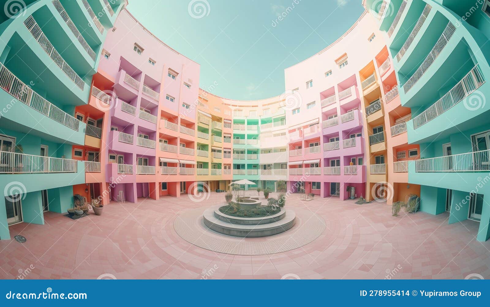 The Modern Skyscraper Multi Colored Facade Reflects the Vibrant City ...