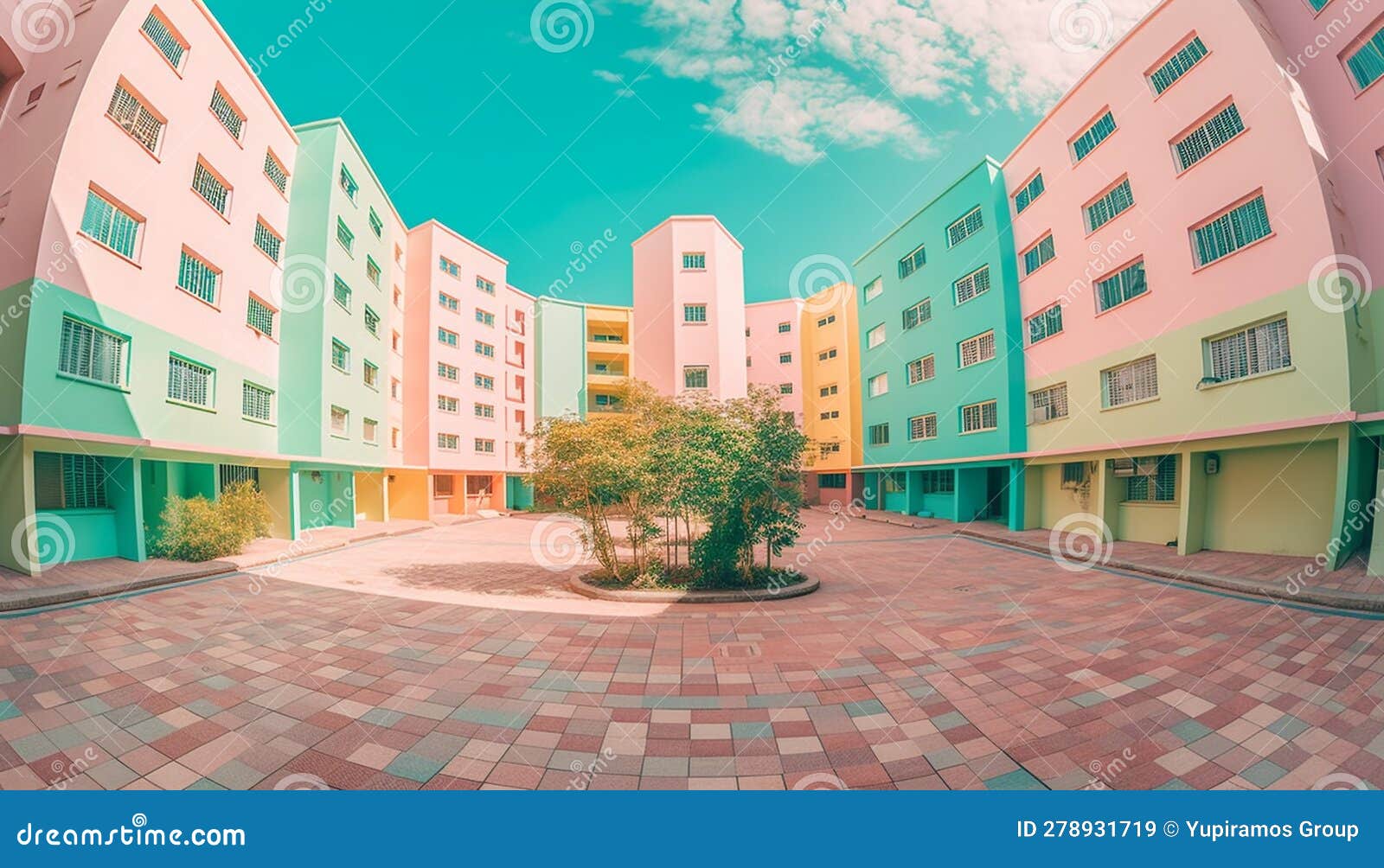 The Modern Skyscraper Multi Colored Facade Shines Against the City ...