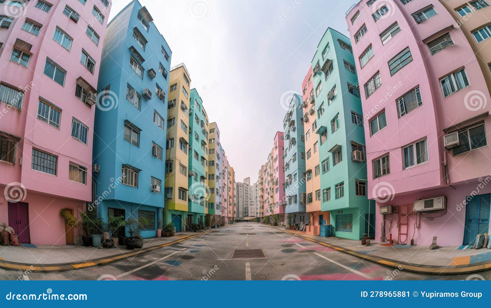 The Modern Skyscraper Pink Facade Reflects Vibrant Colors at Dusk ...