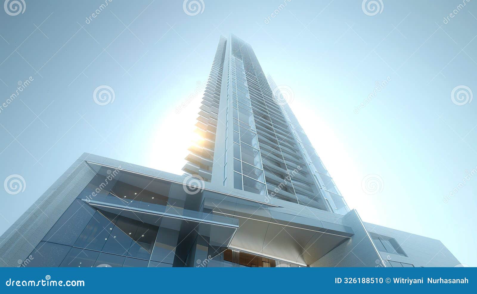 Modern Skyscraper Reaching for the Sky Stock Illustration ...