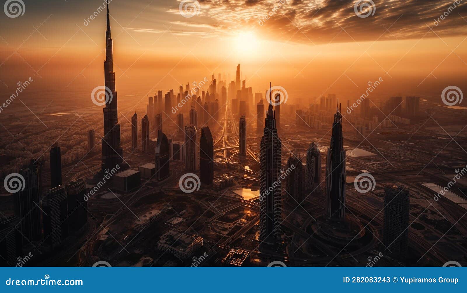 Modern Skyscraper Skyline Illuminates City at Dusk, Reflecting Growth ...