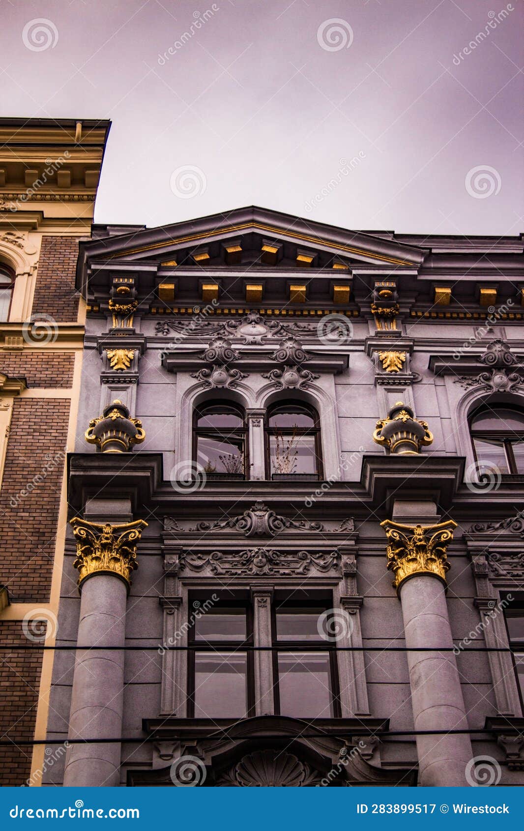 Modern Skyscraper Structure with Rectangular Windows Situated Along a ...