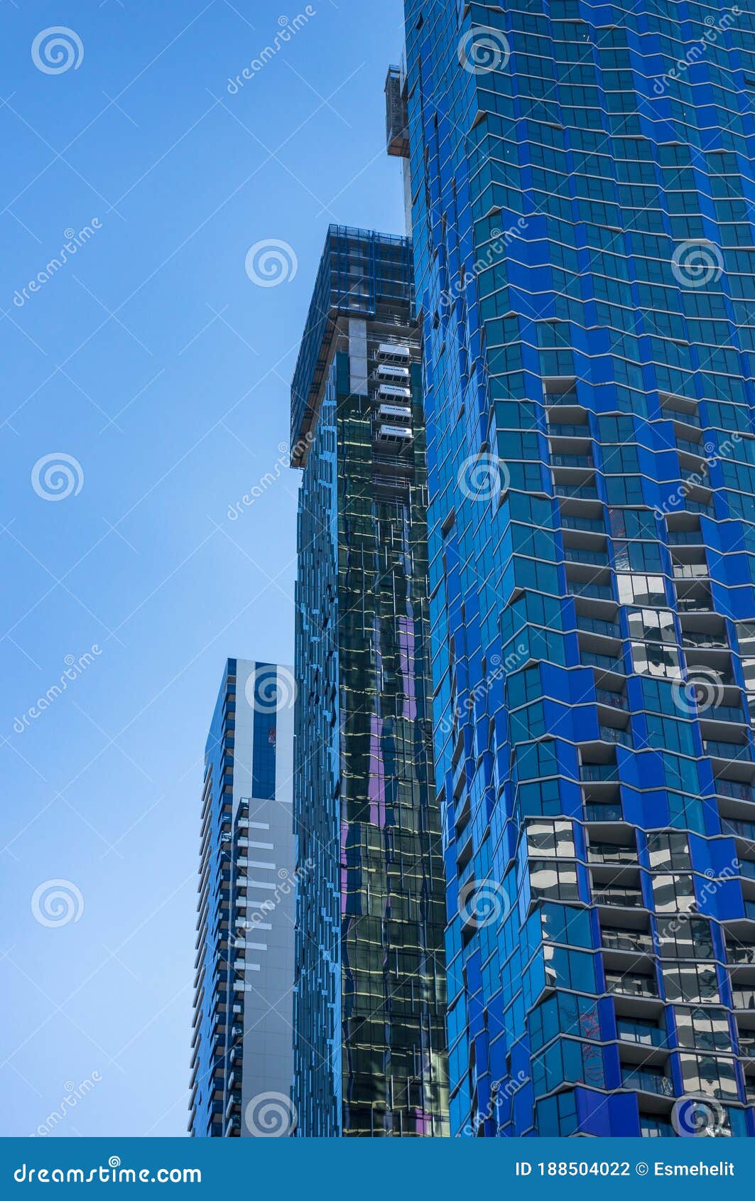 Modern Skyscraper Wall Texture with Glossy Reflection Stock Photo ...