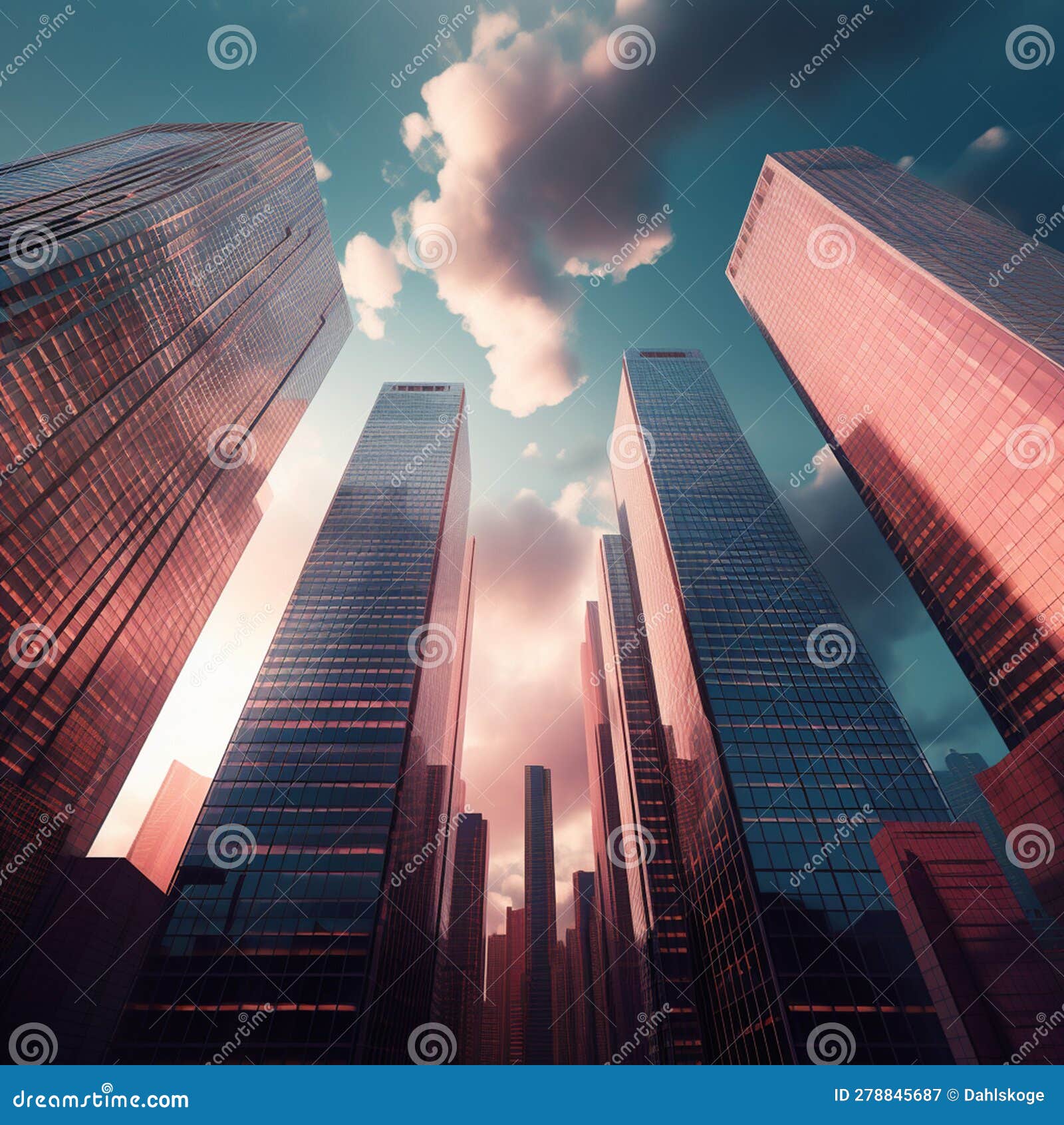 Modern Skyscrapers Buildings. Various Highrise City Towers Architecture ...