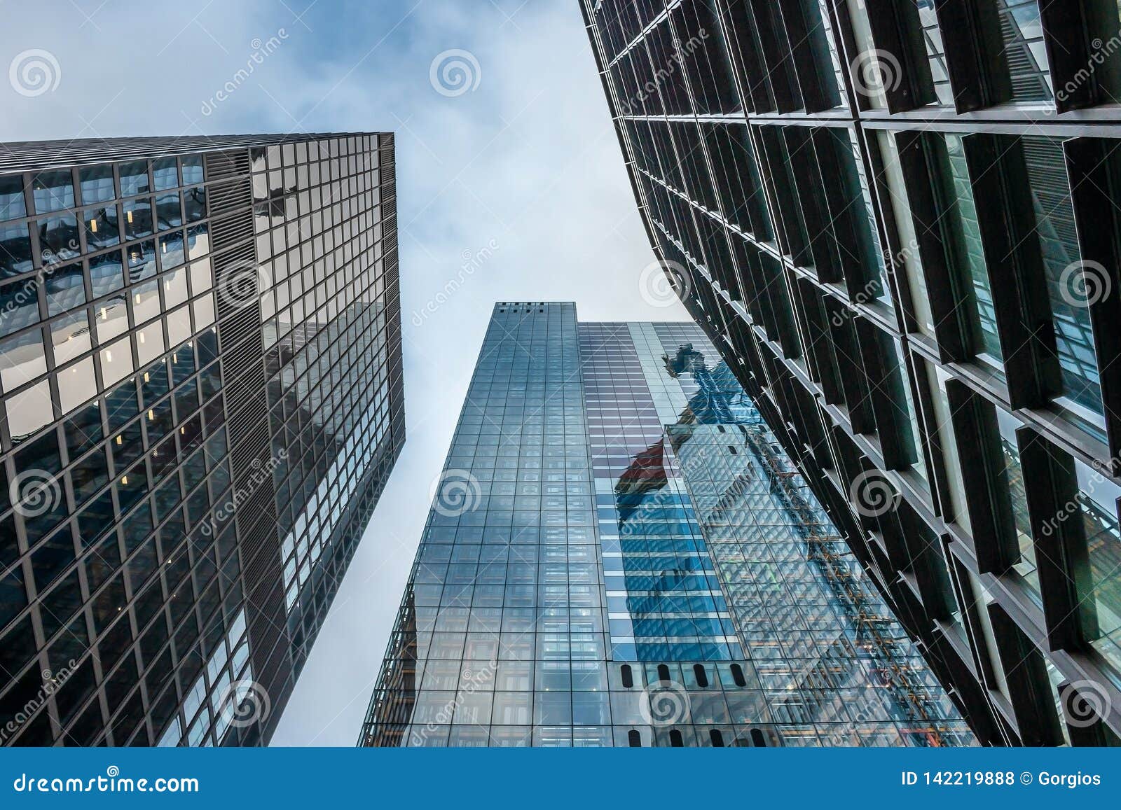 Modern Skyscrapers. Bottom View Stock Photo - Image of building ...