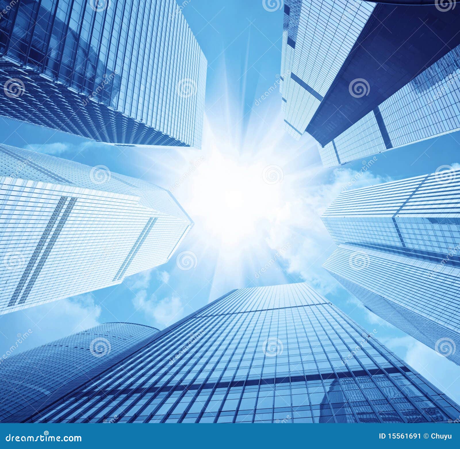 Modern Skyscrapers and Sun Glare Stock Image - Image of china, mirror ...