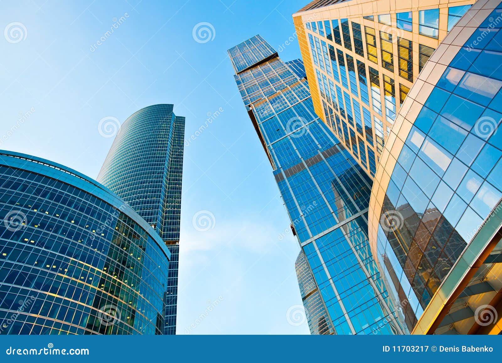Modern Skyscrapers Towers Perspective View Stock Image - Image of ...