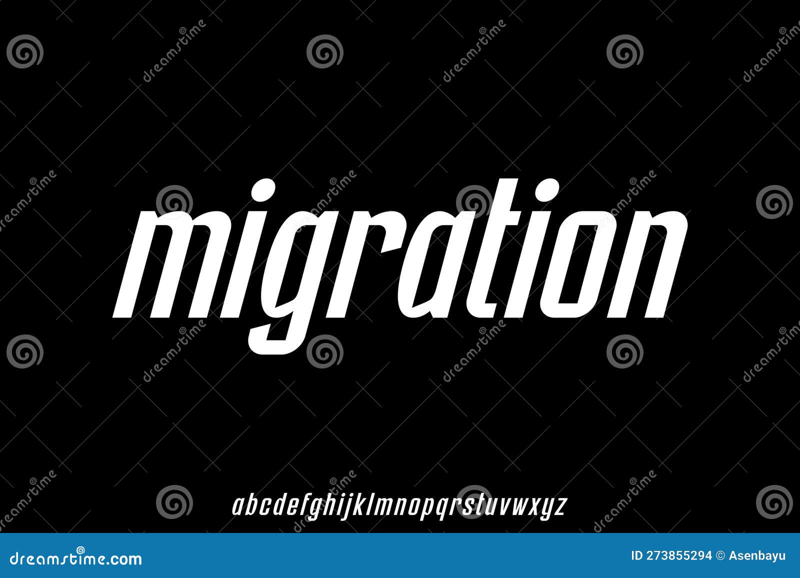 Slant Sans Serif Modern Style Display Font Vector Illustration Stock ...