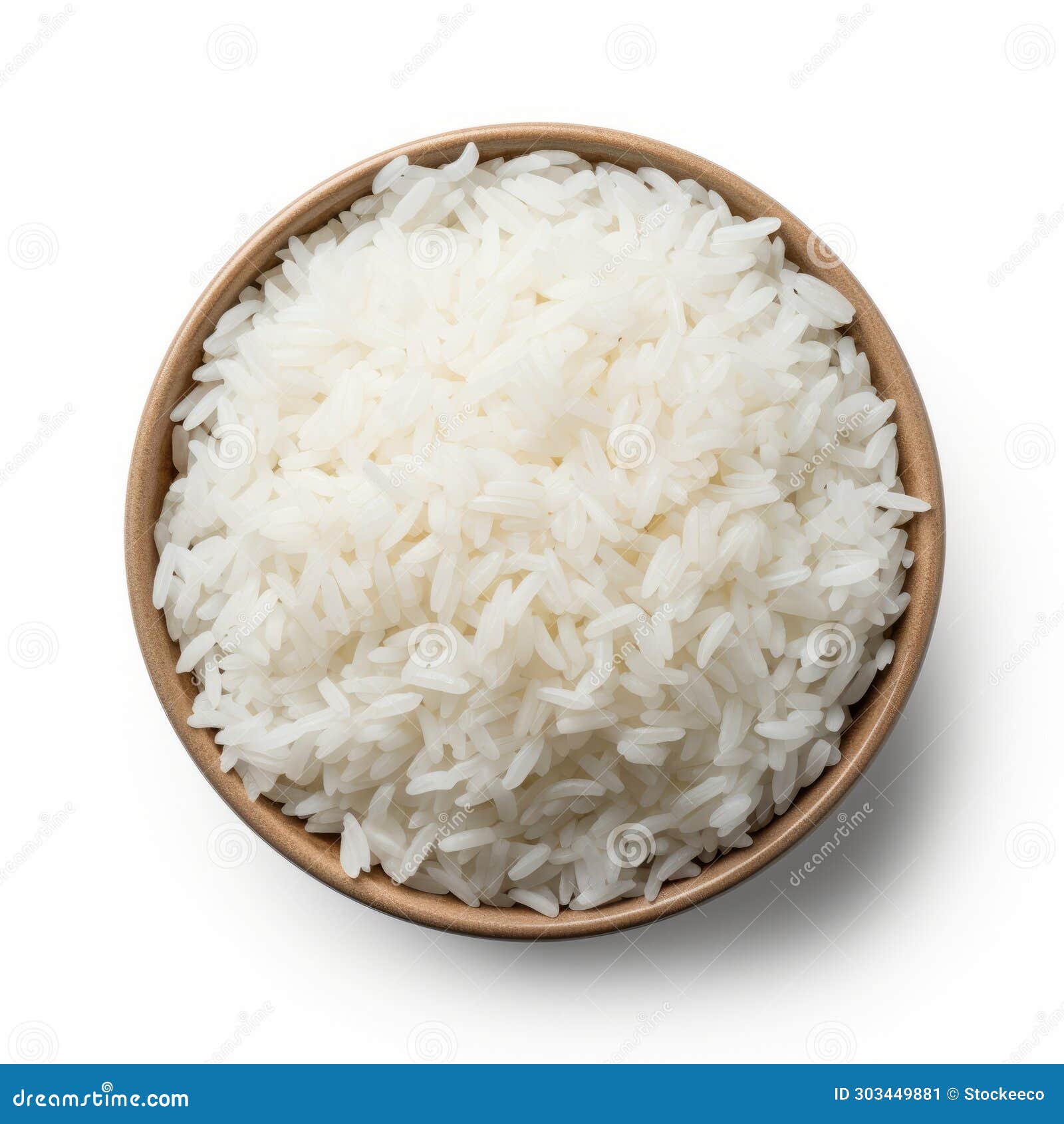 Modern and Sleek Aerial View of White Rice in a Bowl Stock Illustration ...