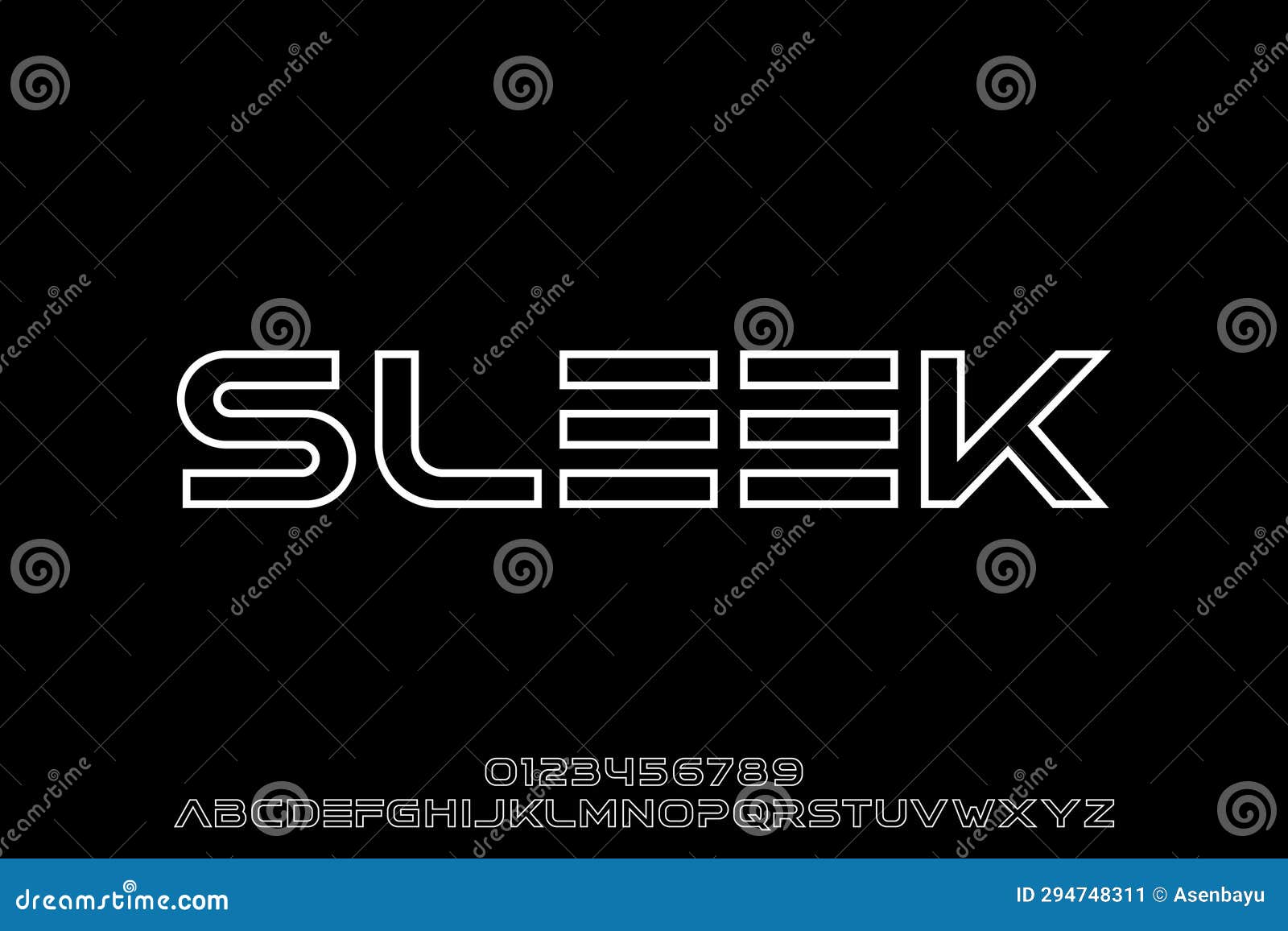 Modern Sleek Linear Alphabet Display Font Vector. Outline Decorative ...