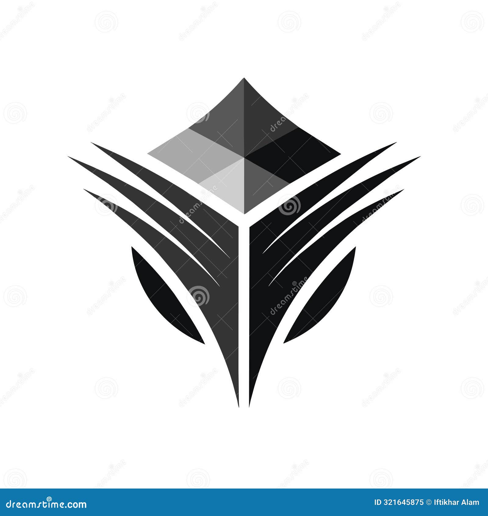A Modern and Sleek Logo Featuring a Black and White Shield with Wings ...