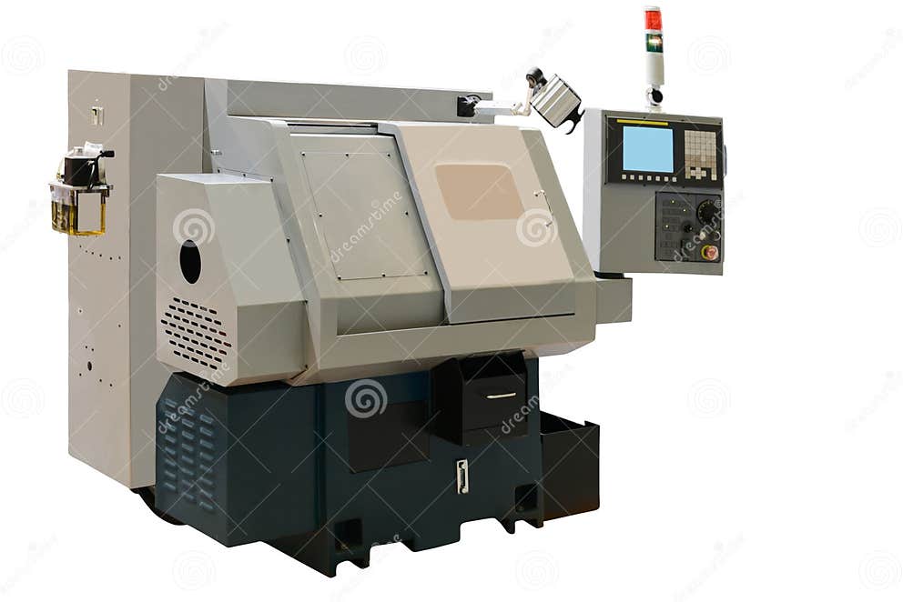 Modern Small Lathe with Program Control Stock Image - Image of ...