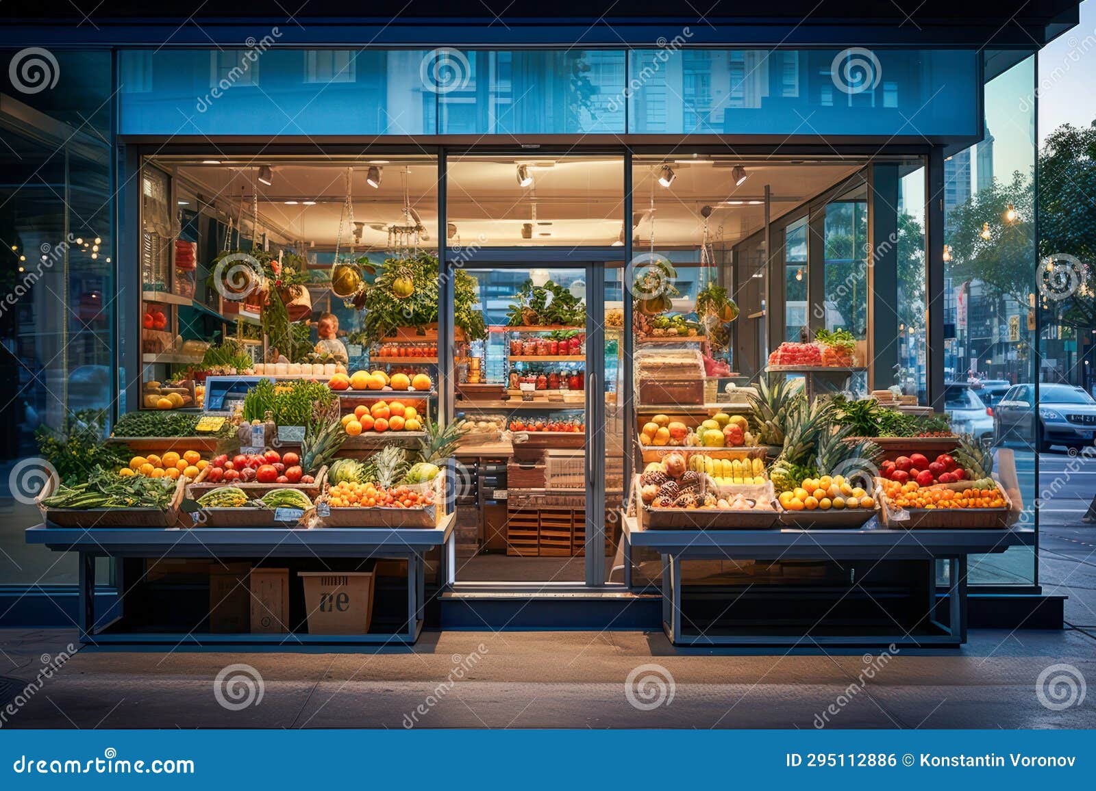 Modern Small Local Grocery Store Facade Storefront Stock Photo - Image ...