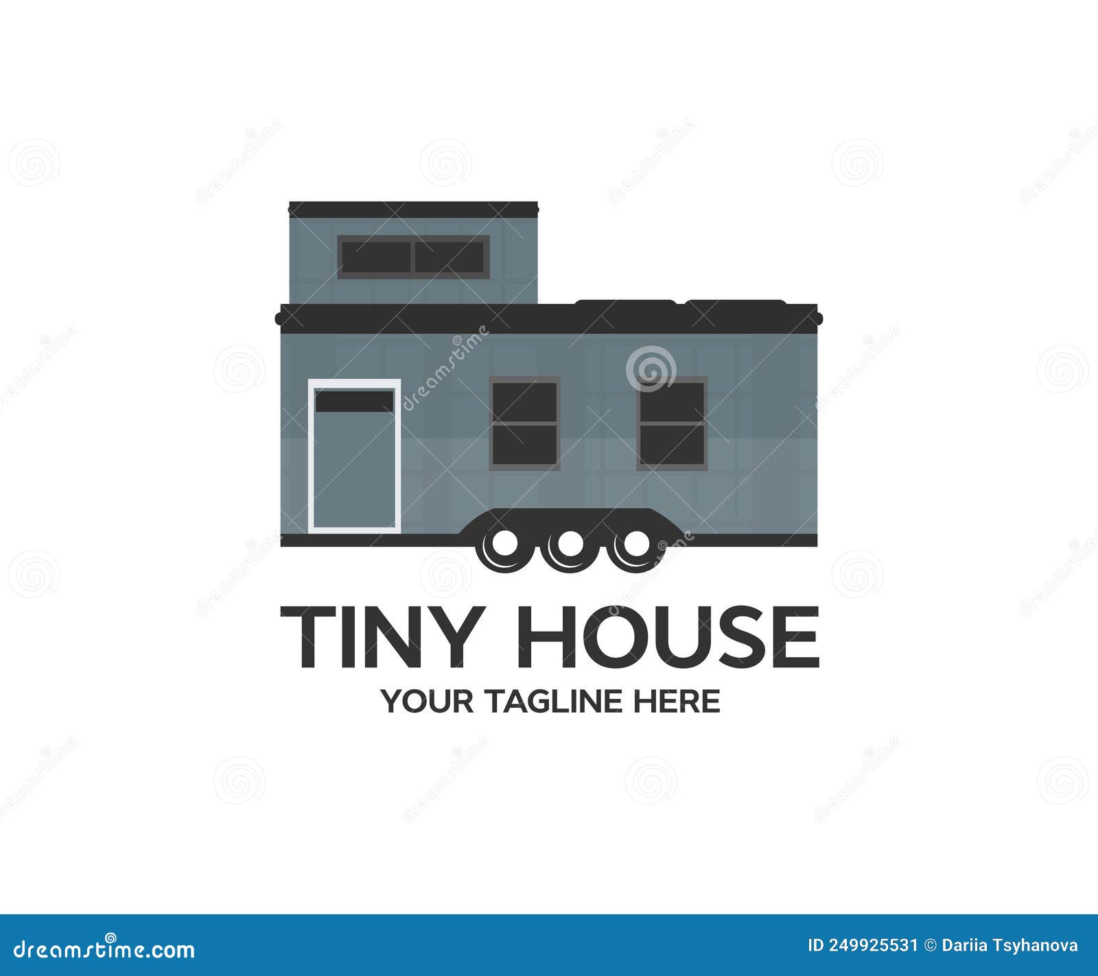 Modern Small Tiny House Building Vector Design and Illustration. Stock ...