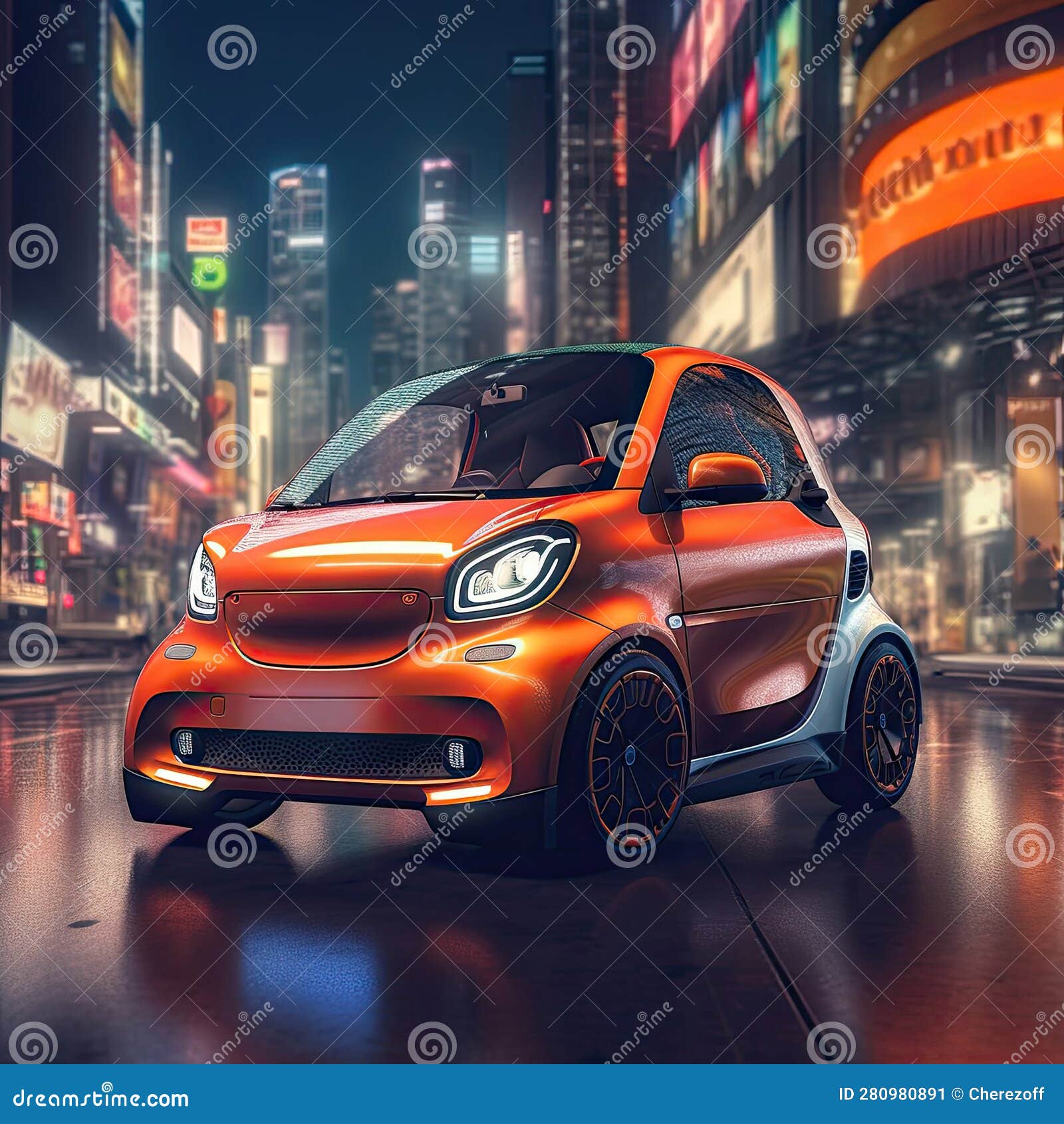 A modern smart car stock illustration. Illustration of futuristic ...