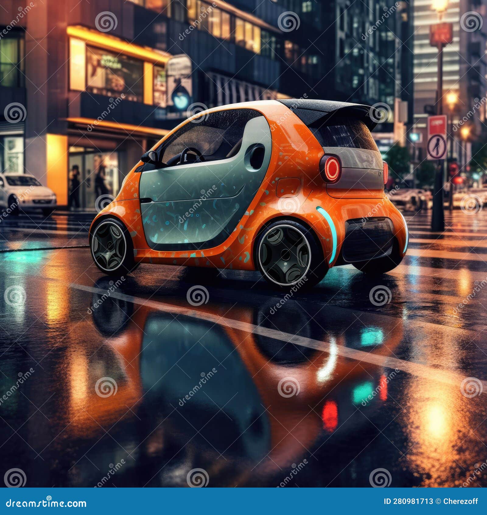 A modern smart car stock illustration. Illustration of motor - 280981713