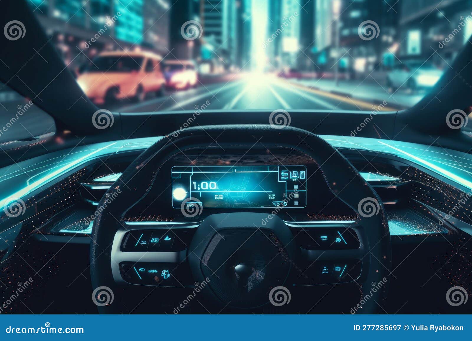 Modern Smart Car Dashboard. Generate Ai Stock Illustration ...