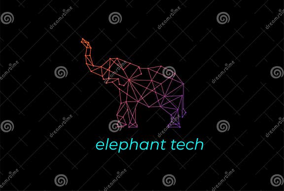Modern Smart Elephant Tech Logo Design Vector Stock Vector ...