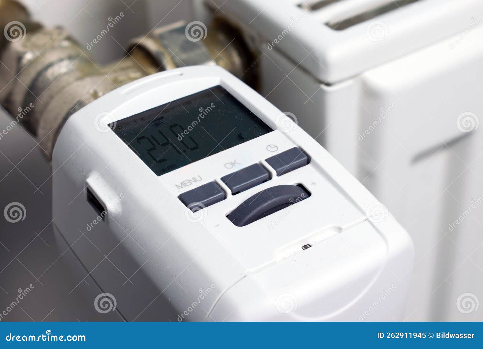Modern Smart Heating Valve with Thermostat Stock Image - Image of ...