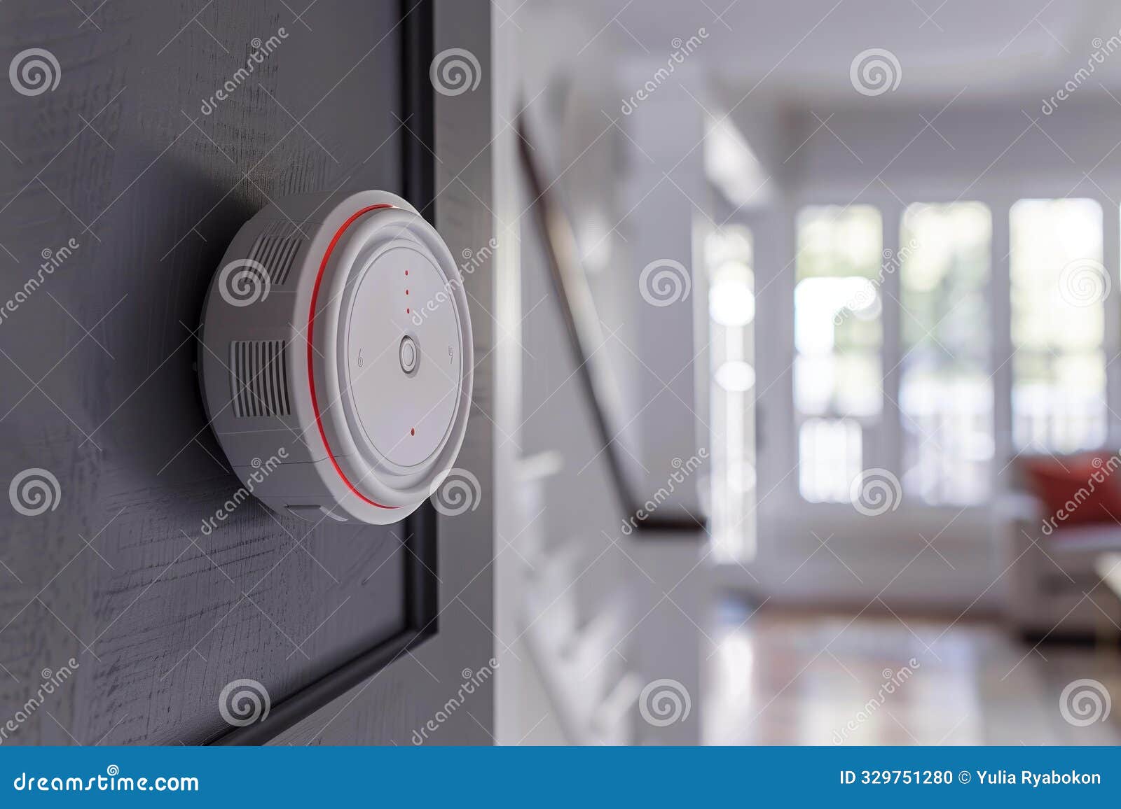 Modern Smart Home Device Mounted on Wall Controlling Lighting and ...