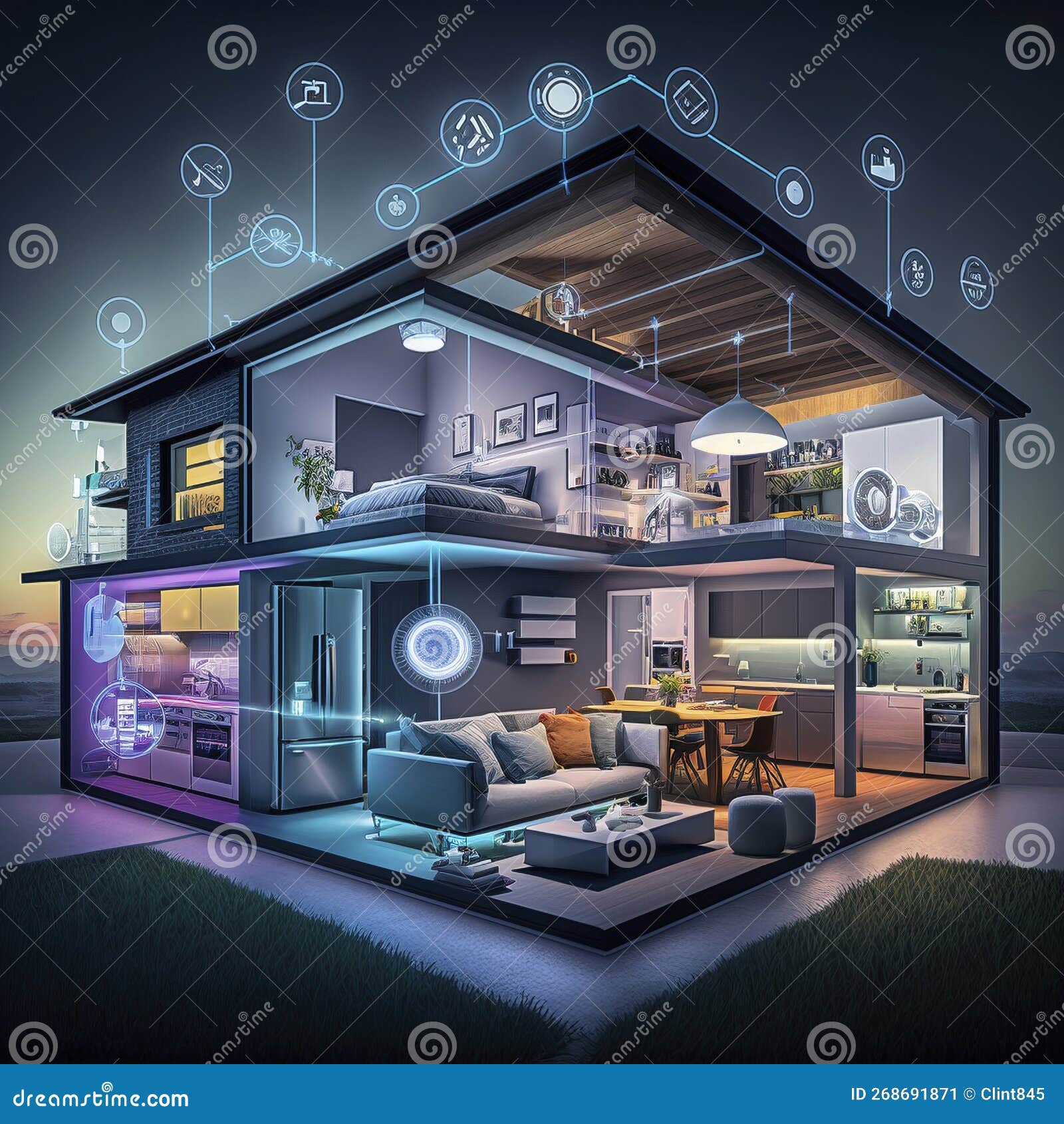 A Modern Smart Home, Filled with Advanced-edge Devices, Sensors, and ...